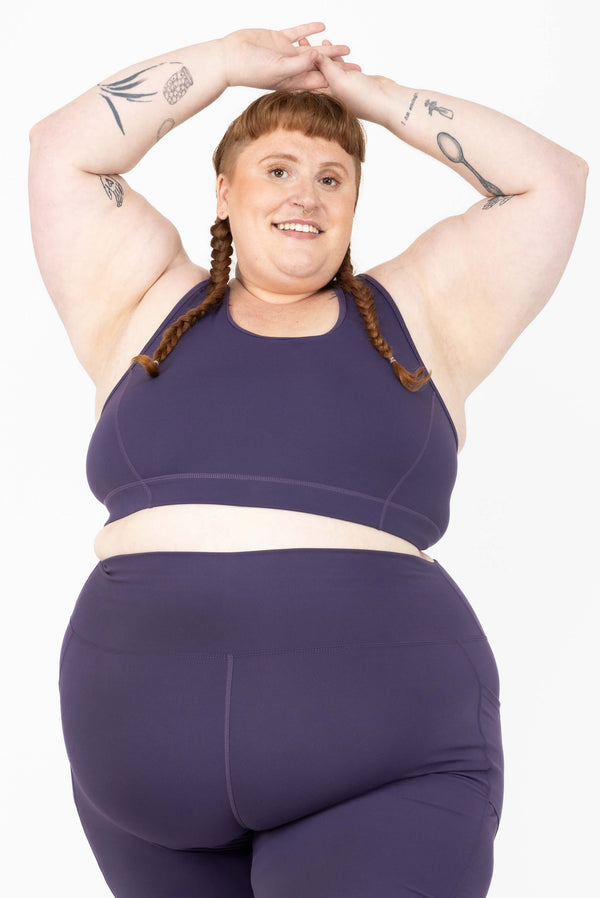 Plus Size Sports Bra - Racerback Sports Bra - Deep Purple | Superfit Hero