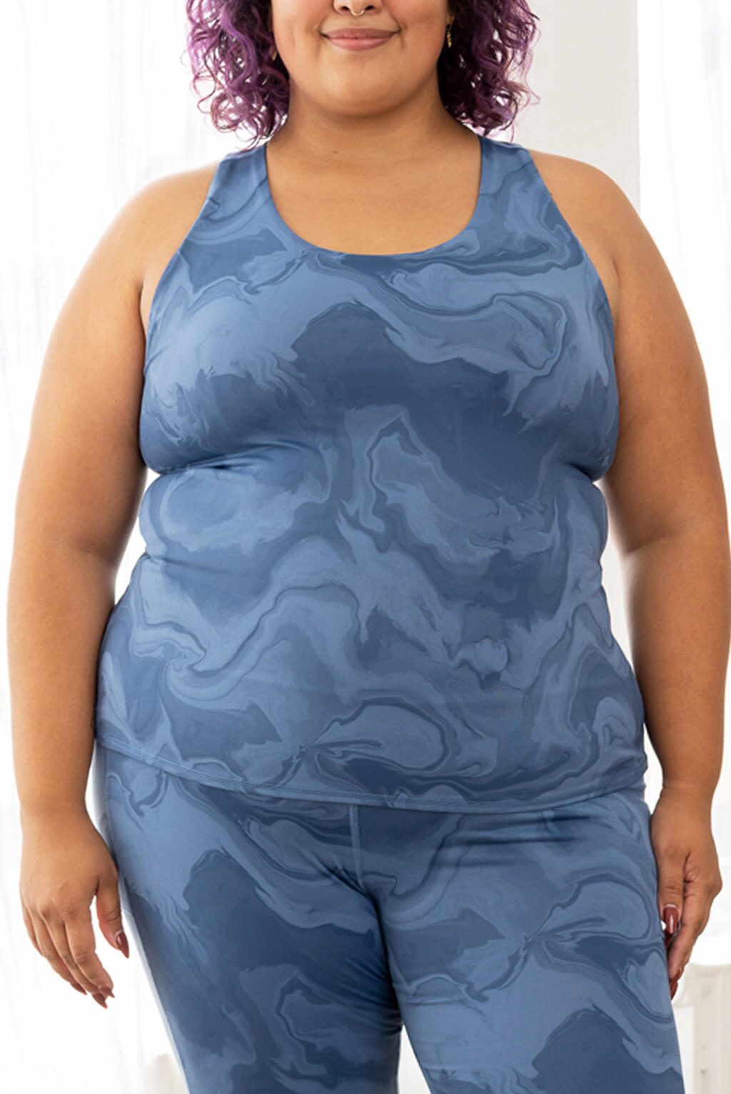 Plus Size Shelf Bra Tank Top - Moonlight Marble – Superfit Hero